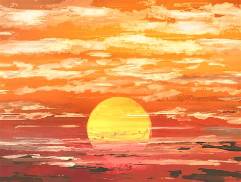 의 그림 바다 그림 위에 태양 설정 의 그림 바다 위로 지는 해 배경 일러스트 및 사진 무료 다운로드 Pngtree