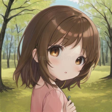 Anime Girl With Light Brown Hair And Brown Eyes