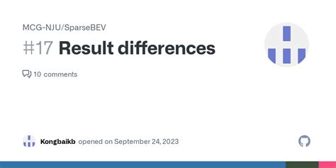 Result Differences · Issue 17 · Mcg Njusparsebev · Github