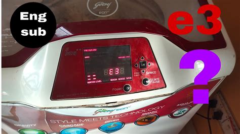 Godrej Washing Machine E3 Error Code Solution Youtube
