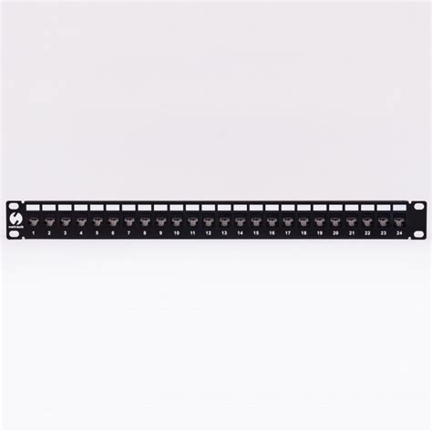 Patch panel keystone RACK porty UTP wyposażony xkeystone jack kat e Netrack czarny
