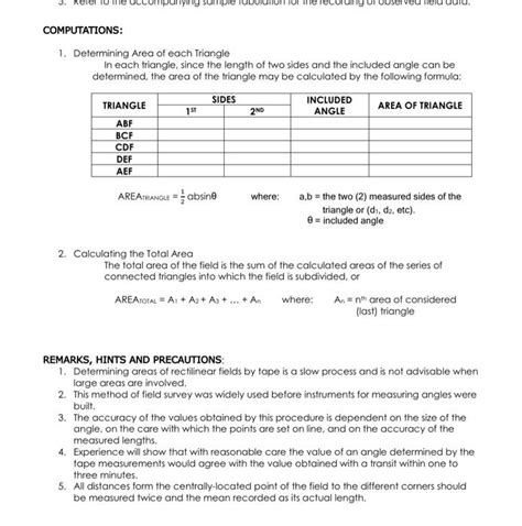 Solved Title Determining Area Of A Rectilinear Field By