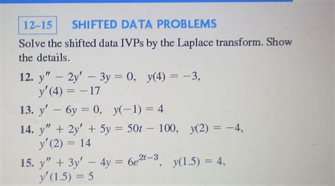 solved 12 15 ﻿shifted data problemssolve the shifted data