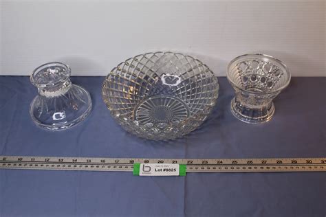 Cut Glass Bowl Candle Holders Bodnarus Auctioneering