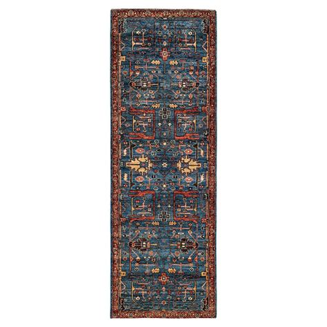 Serapi One Of A Kind Hand Knotted Runner Rug Light Blue For Sale At