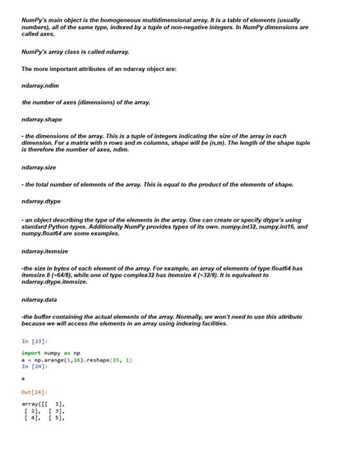 Day 3 Numpy Basics Jupyter Notebook Pdf Computer Programming