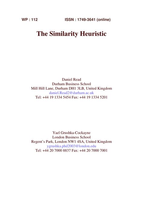 pdf the similarity heuristic