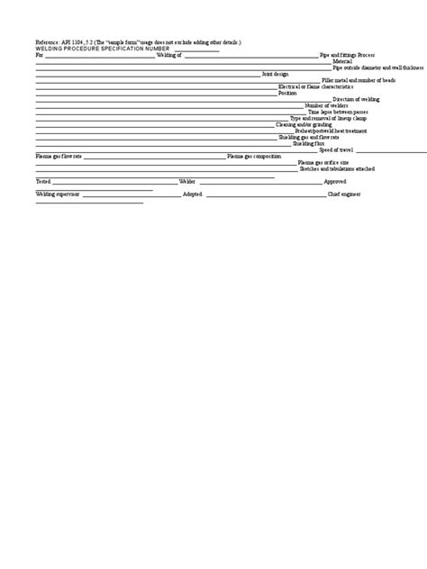 Vsip Info Wps Pqr Form Api 1104 Pdf Free Pdf Construction Welding