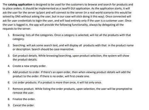 Please Implement The Catalog Application In Javafx Gui Application