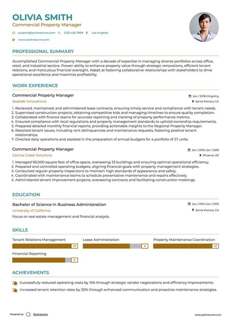 10 Commercial Property Manager Resume Samples And Templates For 2025
