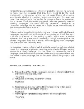 The Hardest Language By Tamara Koss TPT