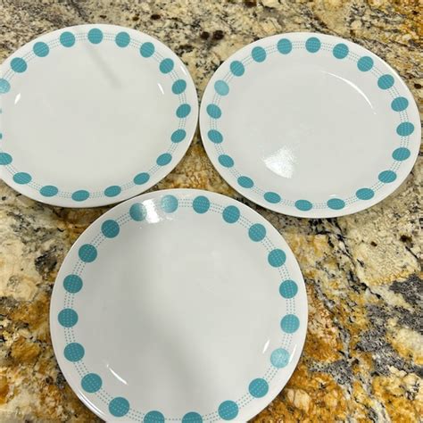 Corelle Dining Corelle Livingware South Beach Polka Dot Plates Set