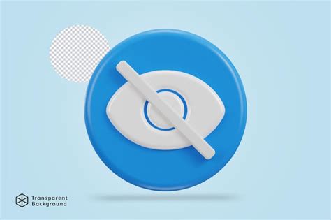 Premium Psd 3d Eye Visibility Off Icon Vector Illustration