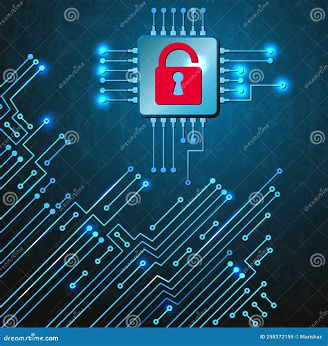 Drawing Modern Electronic Circuit Stock Vector Illustration Of Internet Integrated