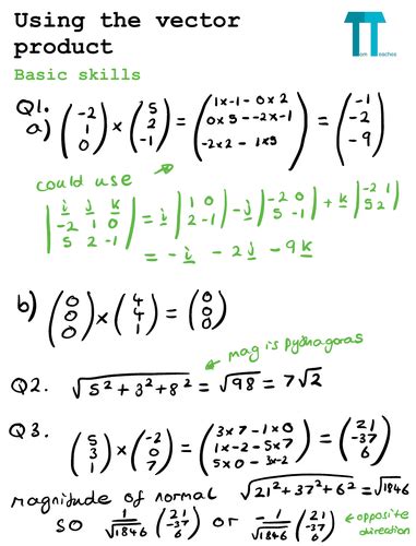 Vectors Further Maths A Level Teaching Resources