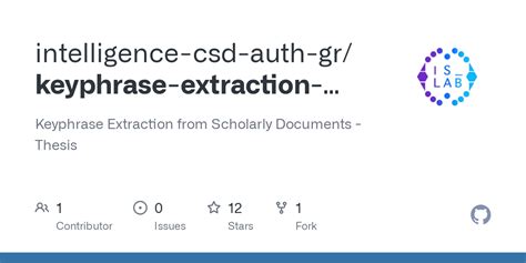 Github Intelligence Csd Auth Grkeyphrase Extraction Via Summarization Keyphrase Extraction