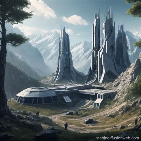 Base De Montagne De Science Fiction Science Fiction Scène Intérieure