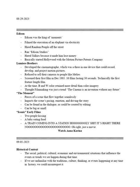 Editing Notes Pdf Narration