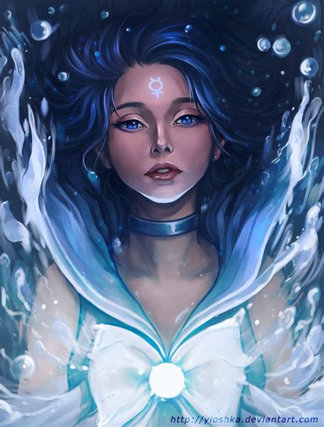 Sailor Mercury Anna Kazantseva Mytologiska Varelser Tecknade Tjejer Illustratör