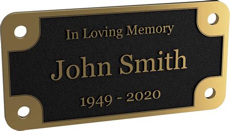 Personalized Solid Brass And Black Engraved Nameplate Plaque With Screw Holes