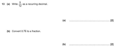 Gcse 9 1 Maths Recurring Decimals Past Paper Questions Pi Academy
