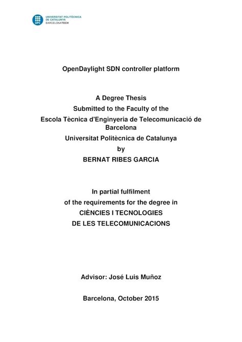 Pdf Opendaylight Sdn Controller Platform A Degree Thesis