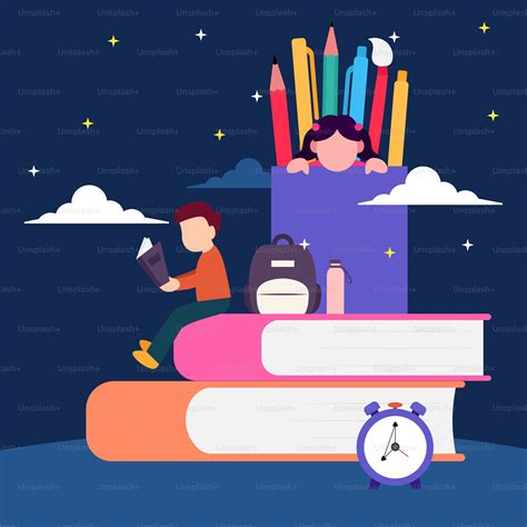 책 더미 위에 앉아 있는 사람 벡터 Unsplash의 학교 이미지