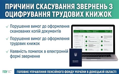 ПРИЧИНИ СКАСУВАННЯ ЗВЕРНЕНЬ З ОЦИФРУВАННЯ ТРУДОВИХ КНИЖОК електронні сервіси ПФУ 📌 Процедура