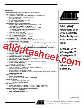 ATMEGA Datasheet PDF ATMEL Corporation