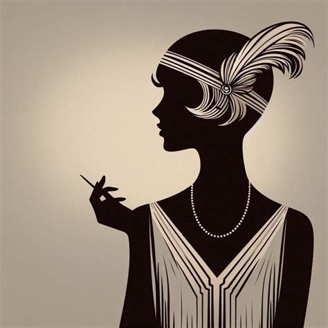The Silhouette Echoes Of The 1920s Flapper Era Jazz 1920s Art