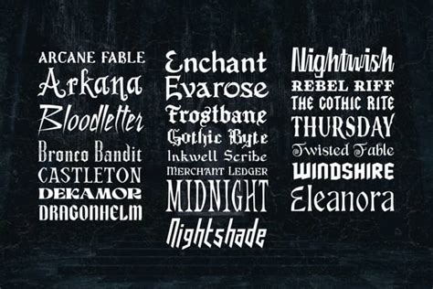 Gothic Font Bundle 22 Aesthetic Blackletter Medieval Fonts By Hipfonts