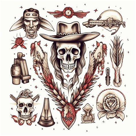 Premium Photo A Close Up Of A Tattoo Design Of A Skull Generative Ai