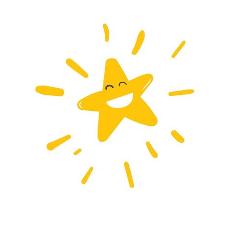 Premium Vector Happy Star Vector Illustration Yellow Star Clip Art In