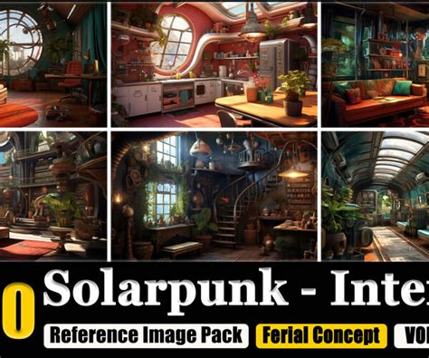 Artstation 200 Solarpunk Interior Reference Image Pack V13 Artworks