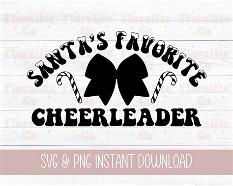 Santas Favorite Cheerleader Svg Christmas Cheerleader Svg Cheer Svg