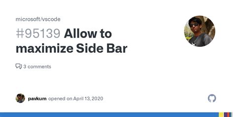 Allow To Maximize Side Bar Issue Microsoft Vscode GitHub