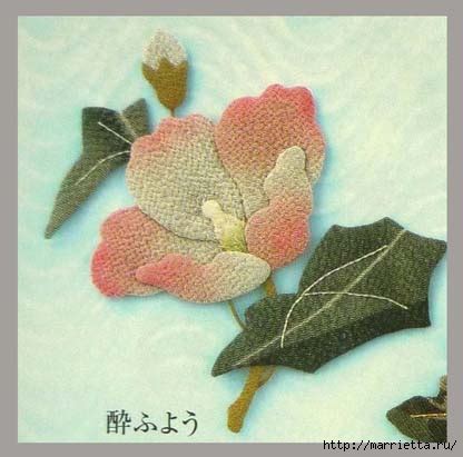 Цветочная аппликация от китайских мастериц