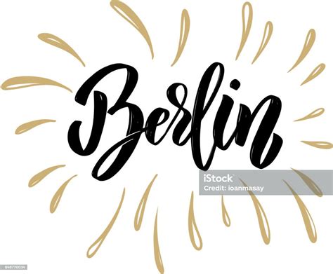 베를린입니다 흰색 바탕에 그려진된 글자를 손 디자인 요소 포스터 카드 검은색에 대한 스톡 벡터 아트 및 기타 이미지 검은색 독일 드로잉 Istock