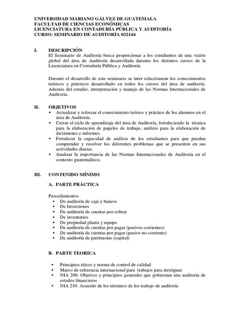 Seminario De Auditoría Umg 2023 Pdf Auditoría Financiera Contralor