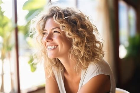 Premium Ai Image Portrait Of A Pleased Woman In Her 30s