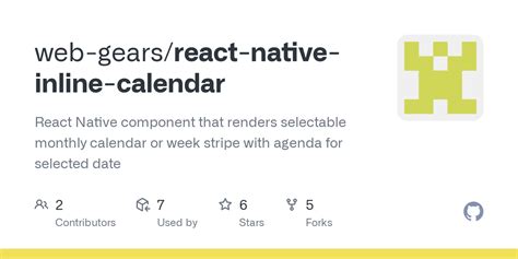 Github Web Gearsreact Native Inline Calendar React Native Component