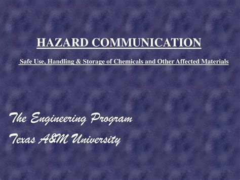 Ppt Hazard Communication Powerpoint Presentation Free Download Id