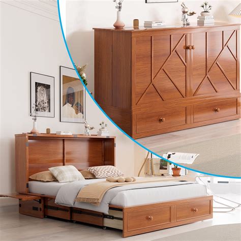 Puremind Queen Size Murphy Bed With Mattress Murphy Cube Cabinet Bed