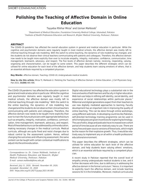 Group 4 Online Affective Teaching Pdf Educational Technology Cognition