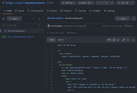 Enforcing A Do Not Merge Label With Github Actions Kaan Barmore Gen