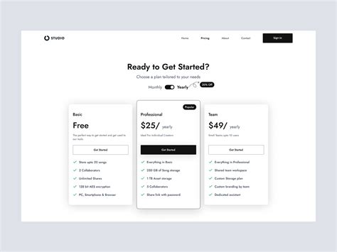 Pricing Page Ui Design On Behance