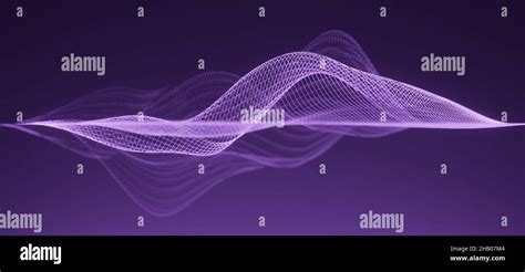Wireframe Waveform Structure Or Abstract Visualization Of Audio Sound