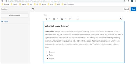 Create A Content Fragment And Its Variations In Aem Techie Archive Blog