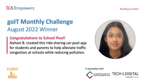 tcs goit august monthly challenge winner schoolpool