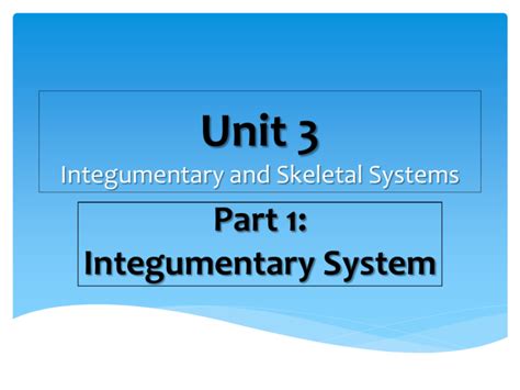 Integumentary And Skeletal Systems